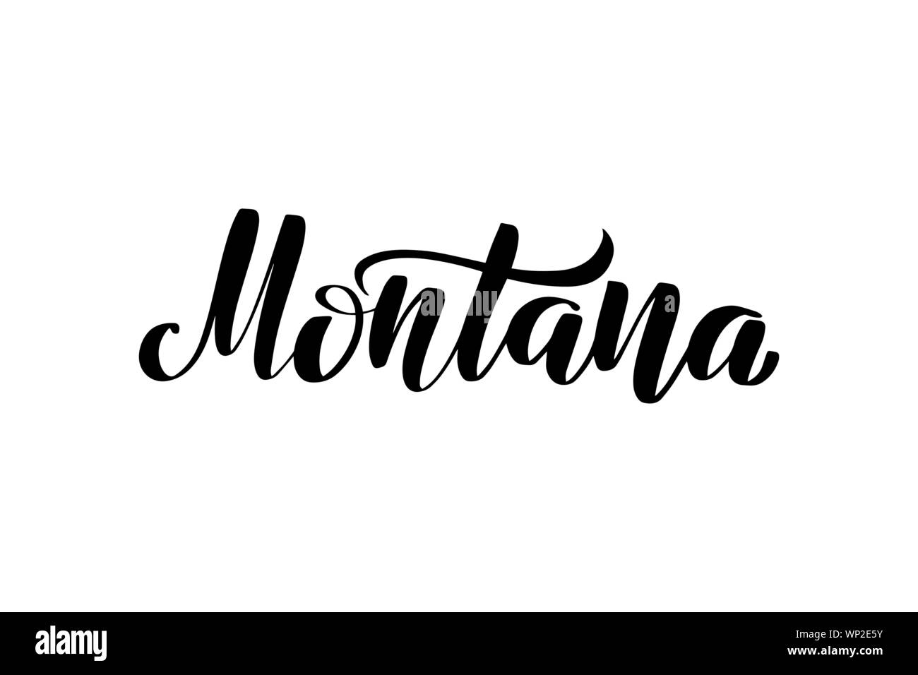 handwritten lettering Montana Stock Vector Image & Art - Alamy