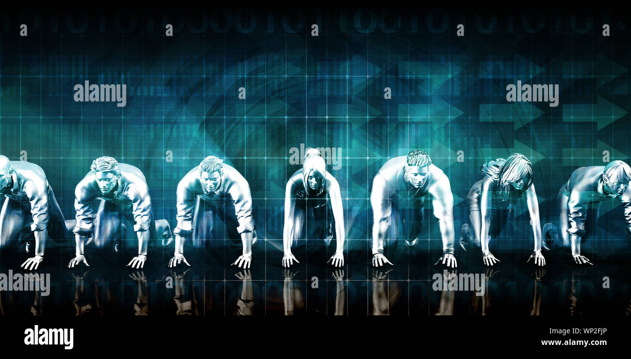 Business Success Concept with Running Men Art Stock Photo - Alamy