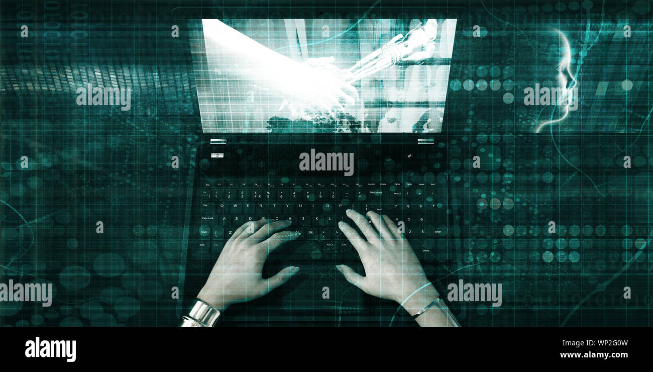 Person Browsing Internet on Laptop Concept Art Stock Photo - Alamy