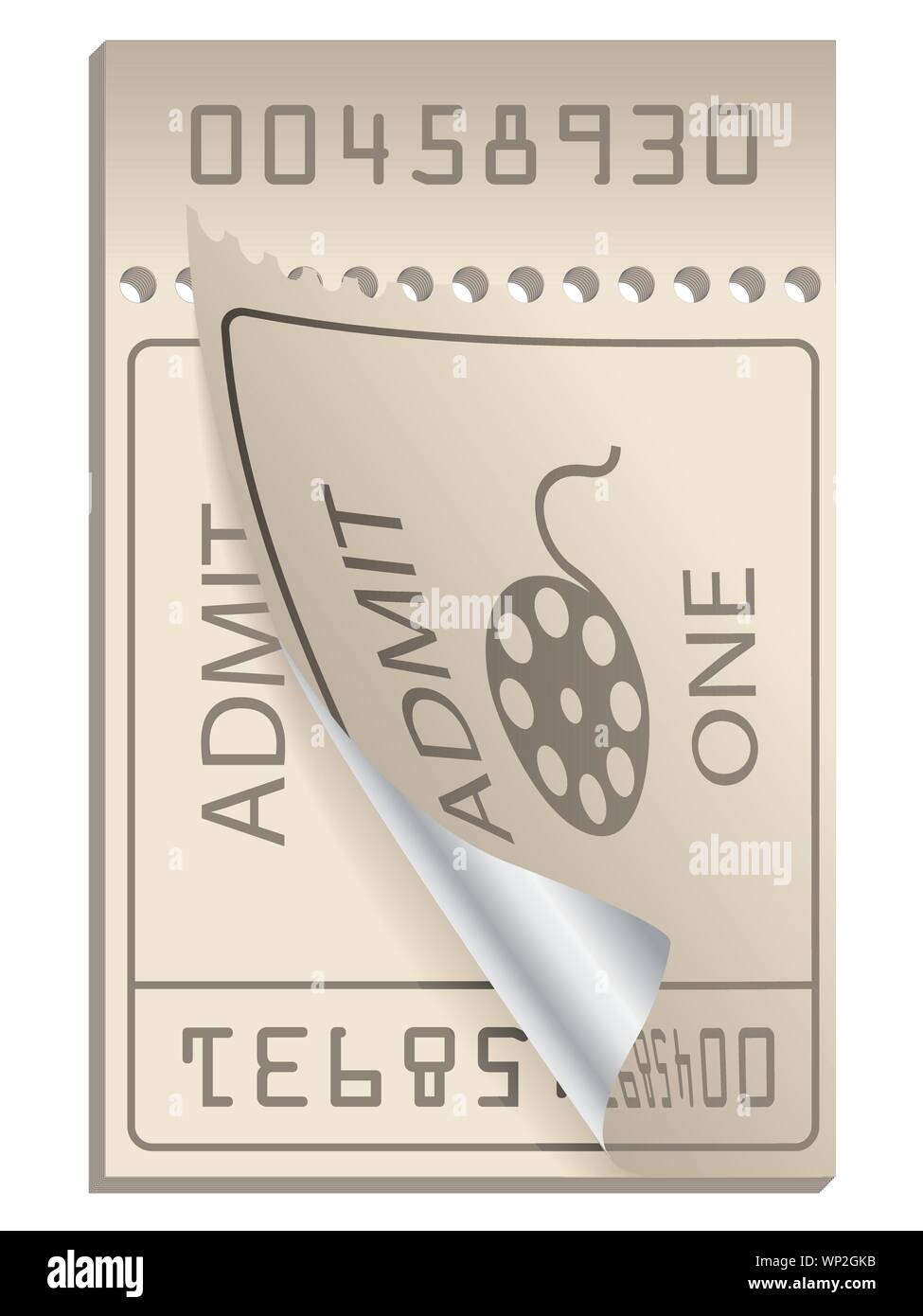 Cinema ticket ripped from pack Stock Vector Image & Art - Alamy