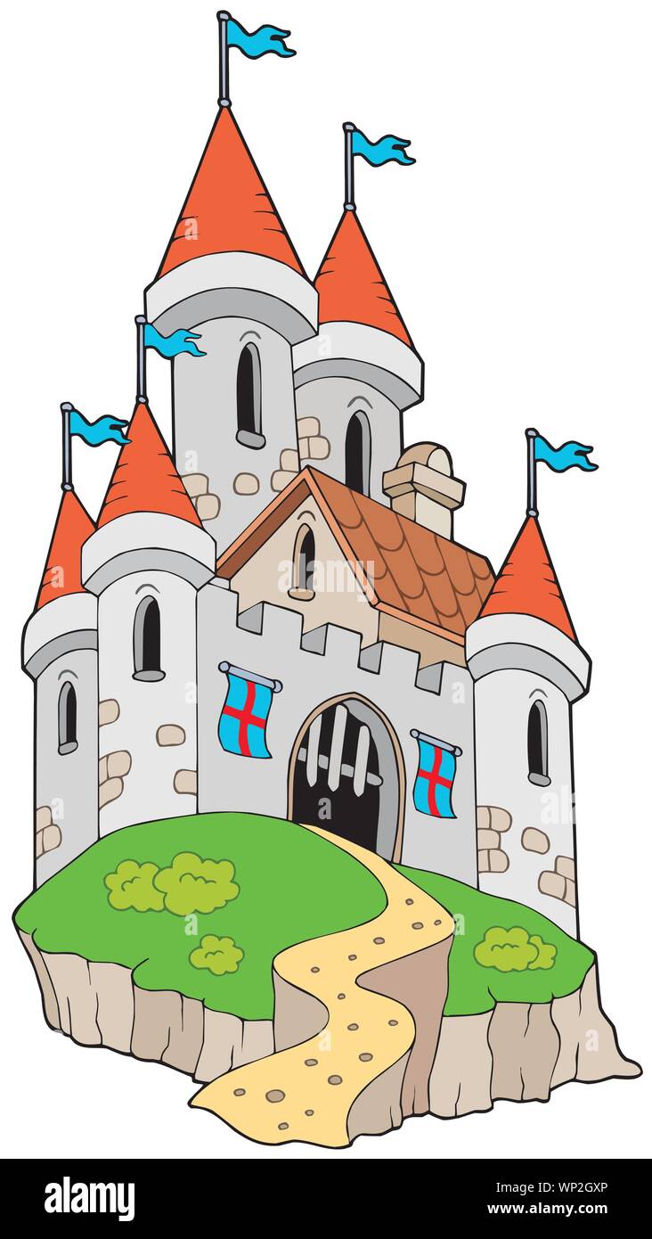 Stone house on hill Stock Vector Images - Alamy