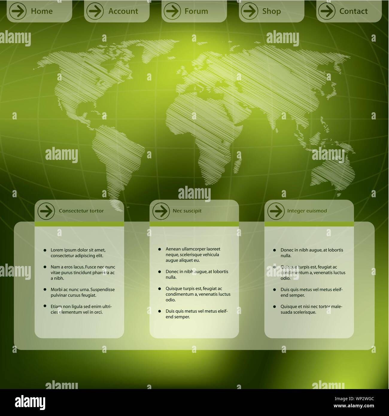 Website template design in green Stock Vector Image & Art - Alamy