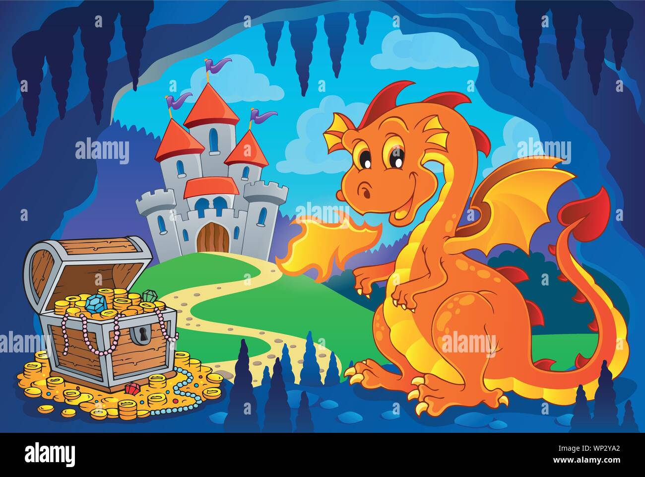 Fairy tale image with dragon 7 Stock Vector Image & Art - Alamy