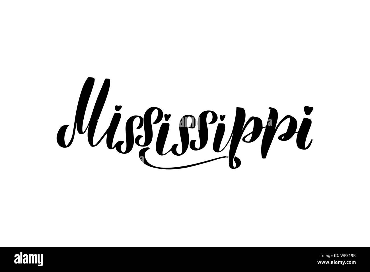handwritten lettering Mississippi Stock Vector Image & Art - Alamy