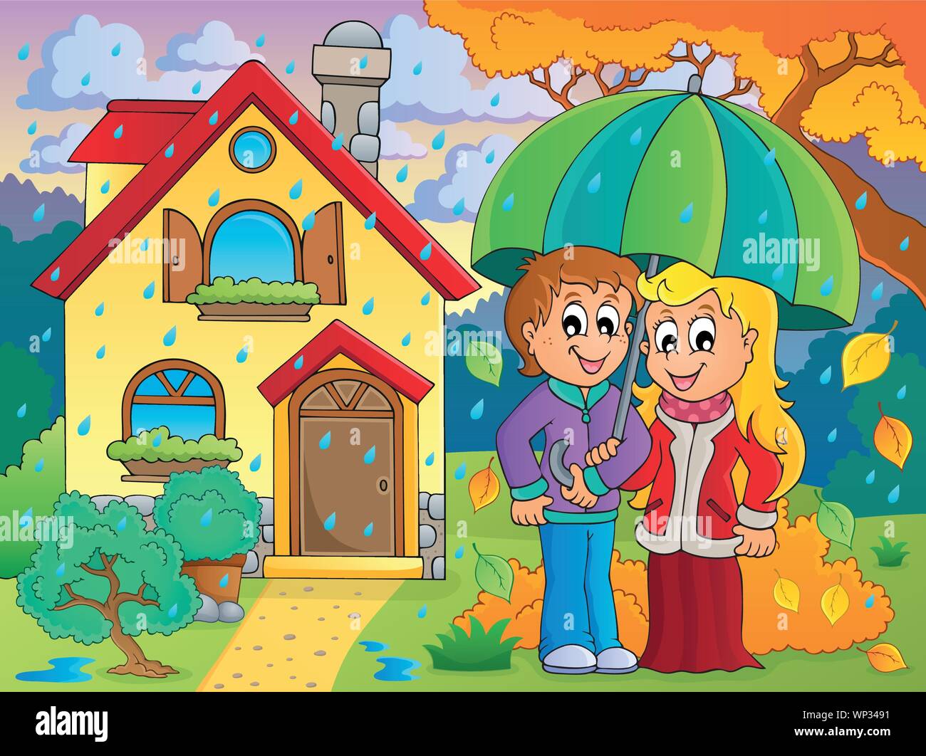 Rainy weather theme image 3 Stock Vector Image & Art - Alamy