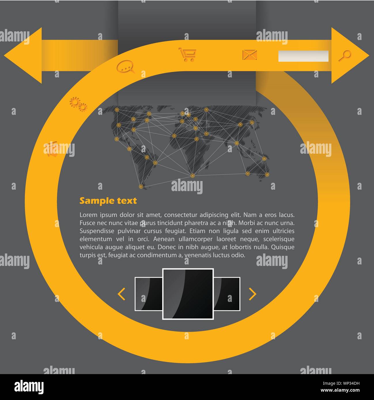 Curling arrow web template Stock Vector Image & Art - Alamy