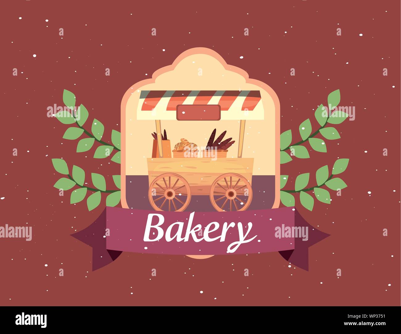 bakery label street market commerce flat design vector illustration ...
