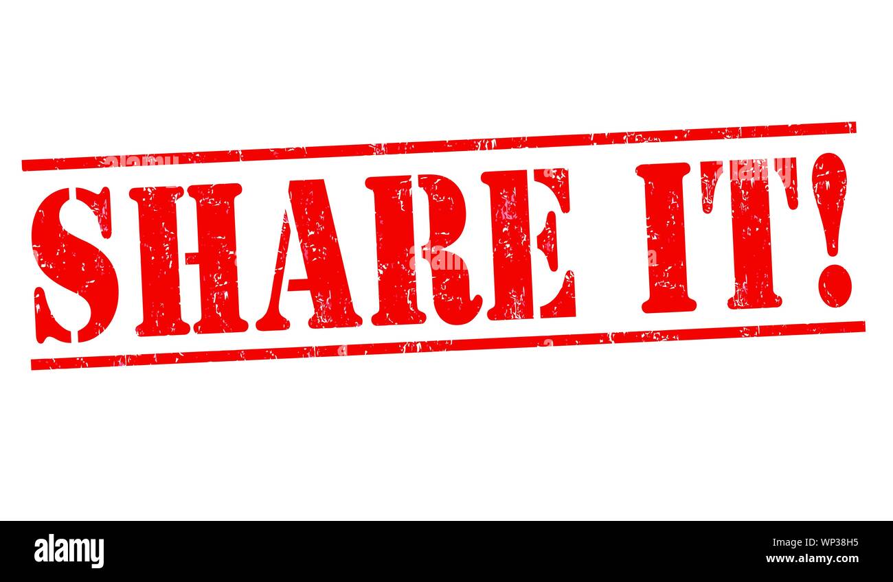 Share it sign or stamp on white background, vector illustration Stock ...