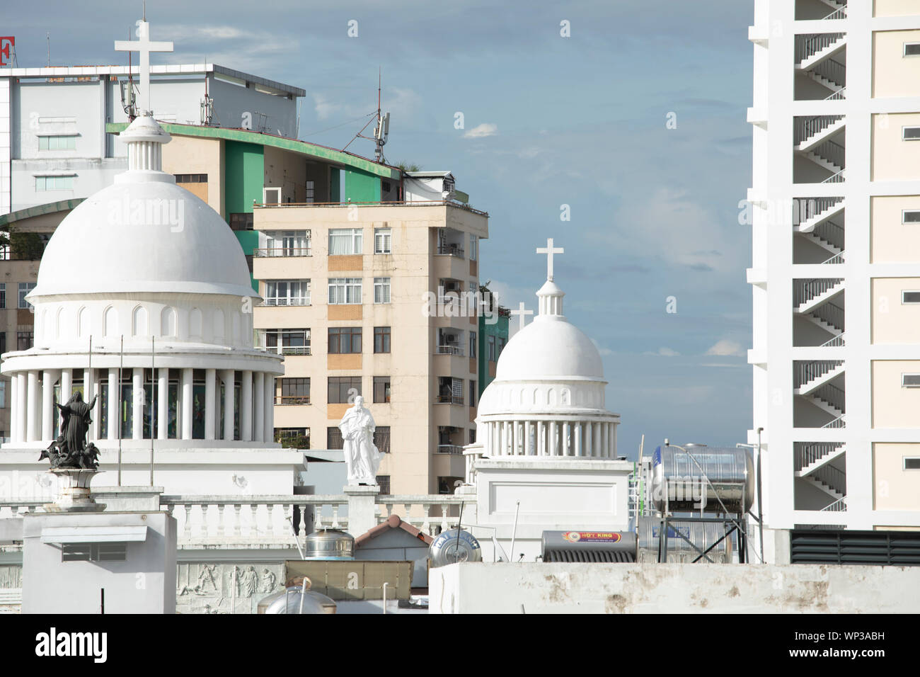 photo of big white neoclassical catholic church building with a central ...