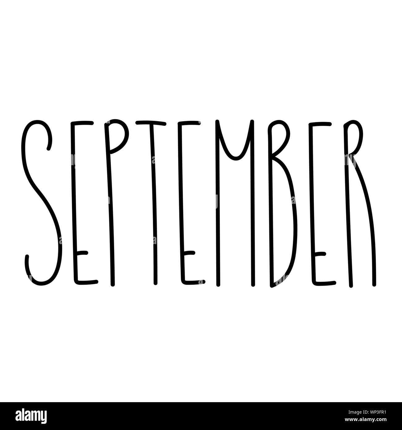 Seasonal calendar typography template text lettering month Stock Vector ...