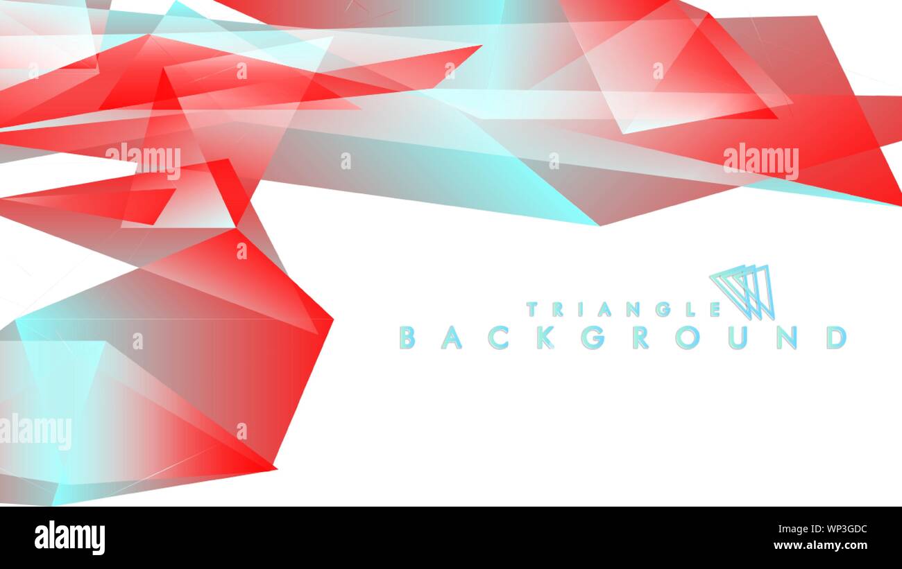 Abstract background vector triangle pattern with red and blue gradient ...