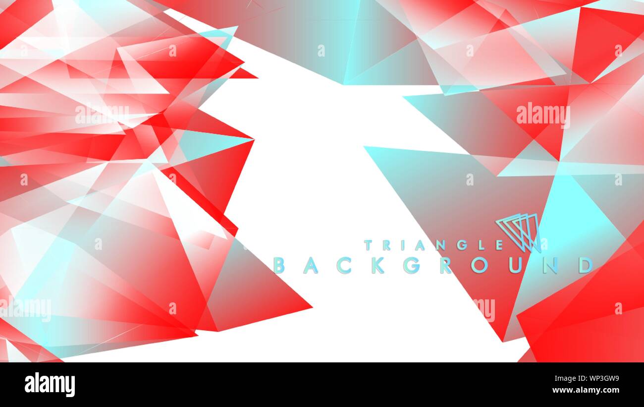 Abstract background vector triangle pattern with red and blue gradient ...