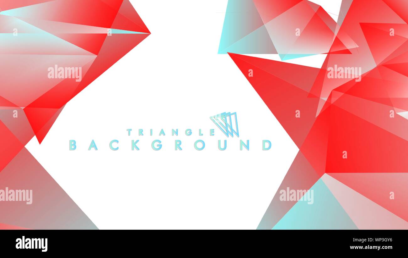 Abstract background vector triangle pattern with red and blue gradient ...