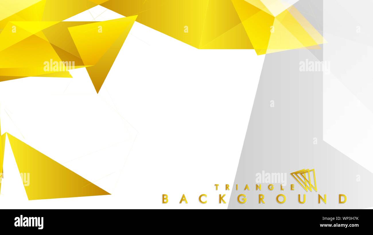 Abstract triangle pattern vector background with golden gradient ...