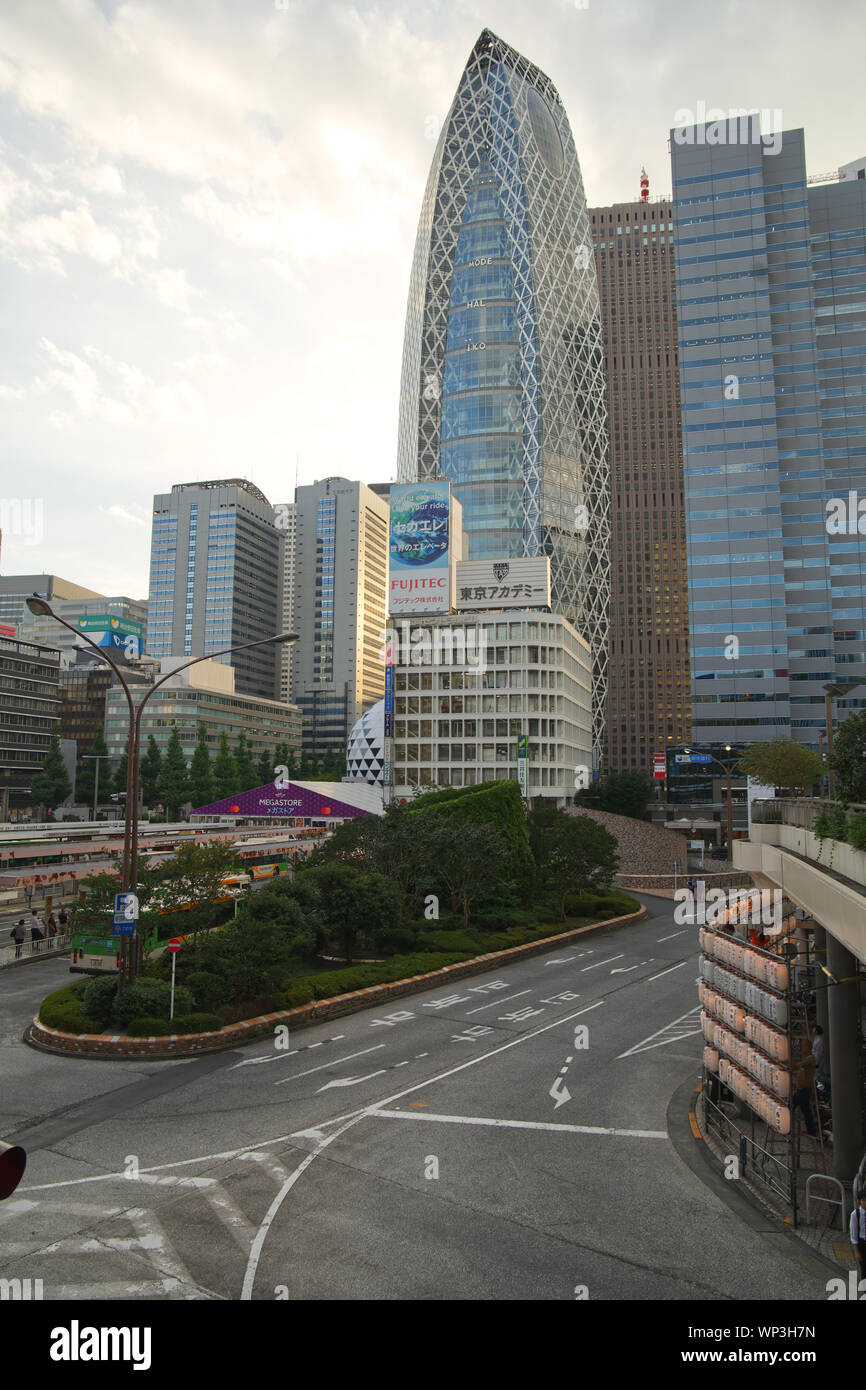 Street scenes with traffic and pedestrian intersection in Shinjuku City ...
