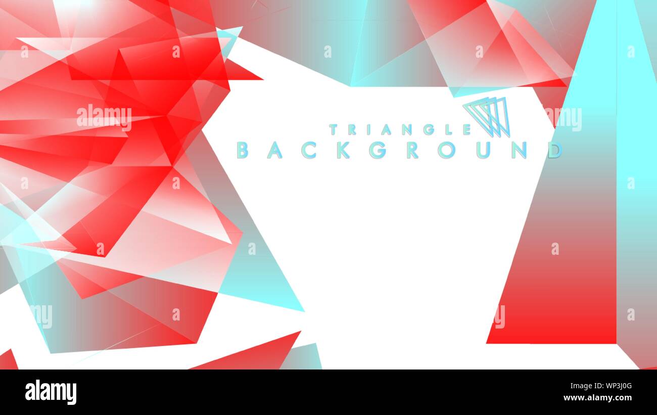 Abstract background vector triangle pattern with red and blue gradient ...