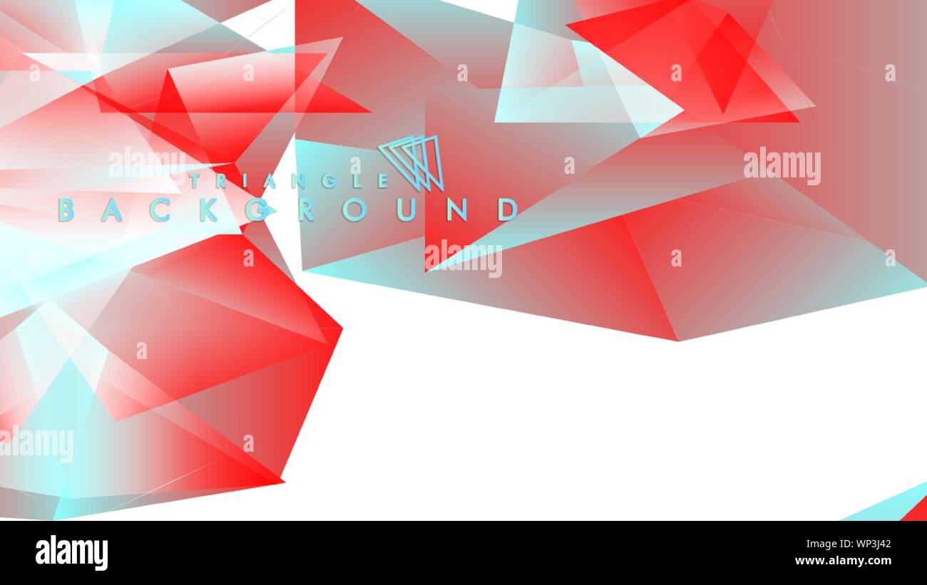 Abstract background vector triangle pattern with red and blue gradient ...