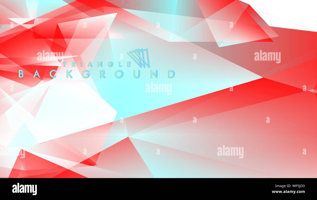 Abstract background vector triangle pattern with red and blue gradient ...