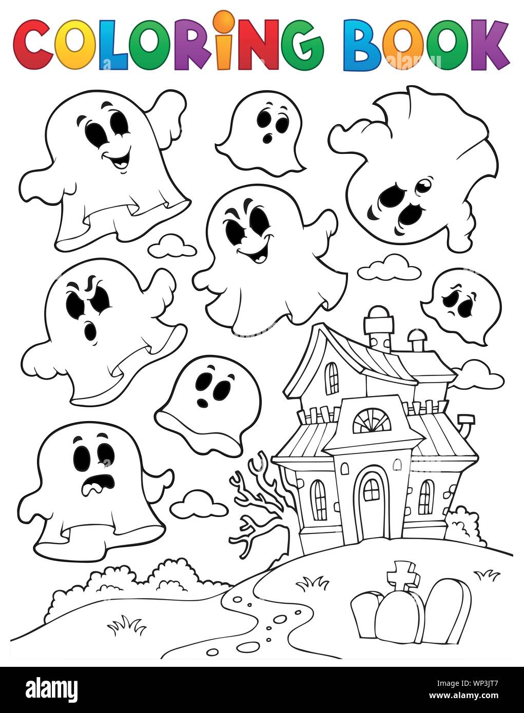 Coloring book ghost theme 2 Stock Vector Image & Art - Alamy