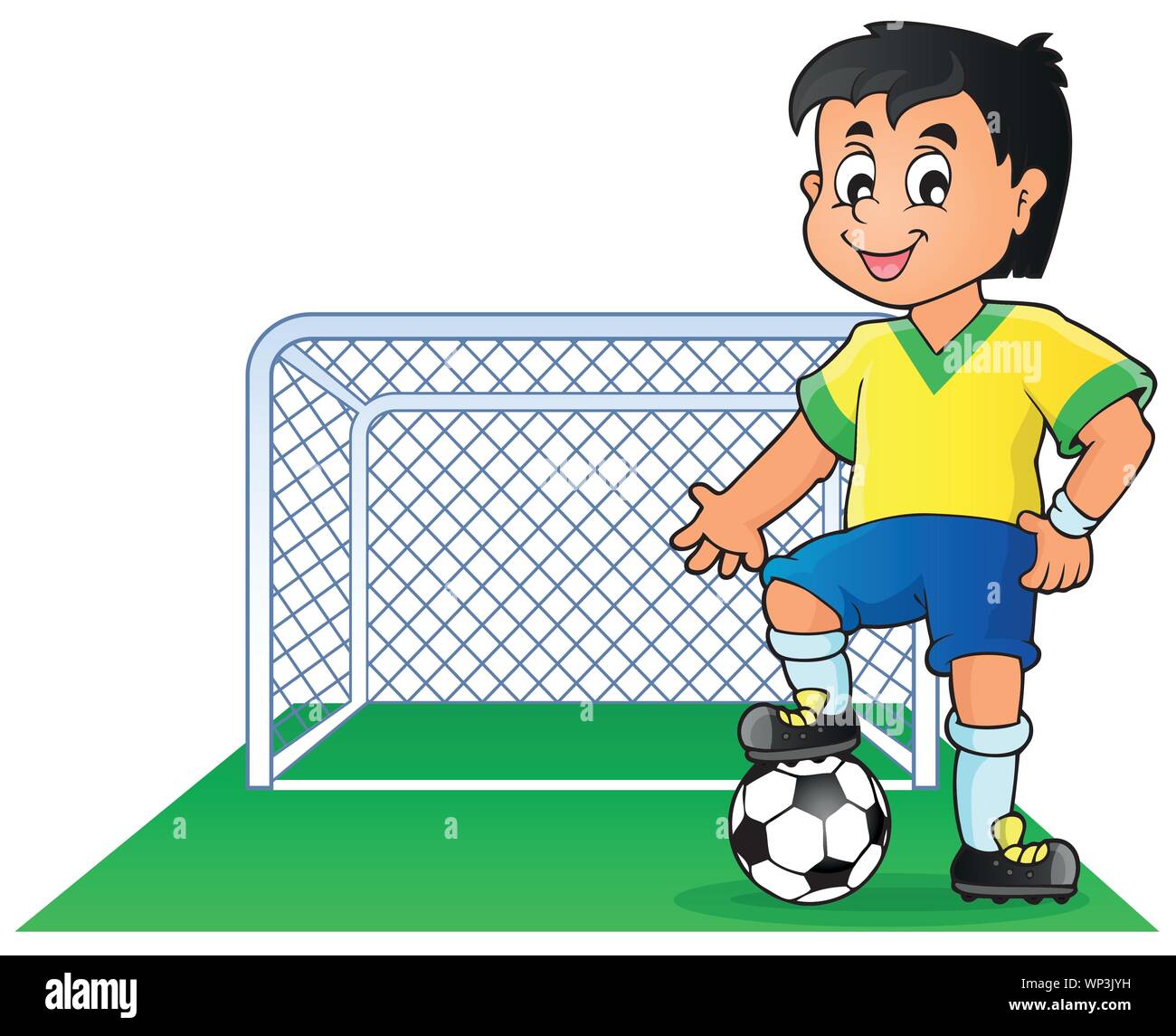 Soccer ball goal net drawing Stock Vector Images - Alamy