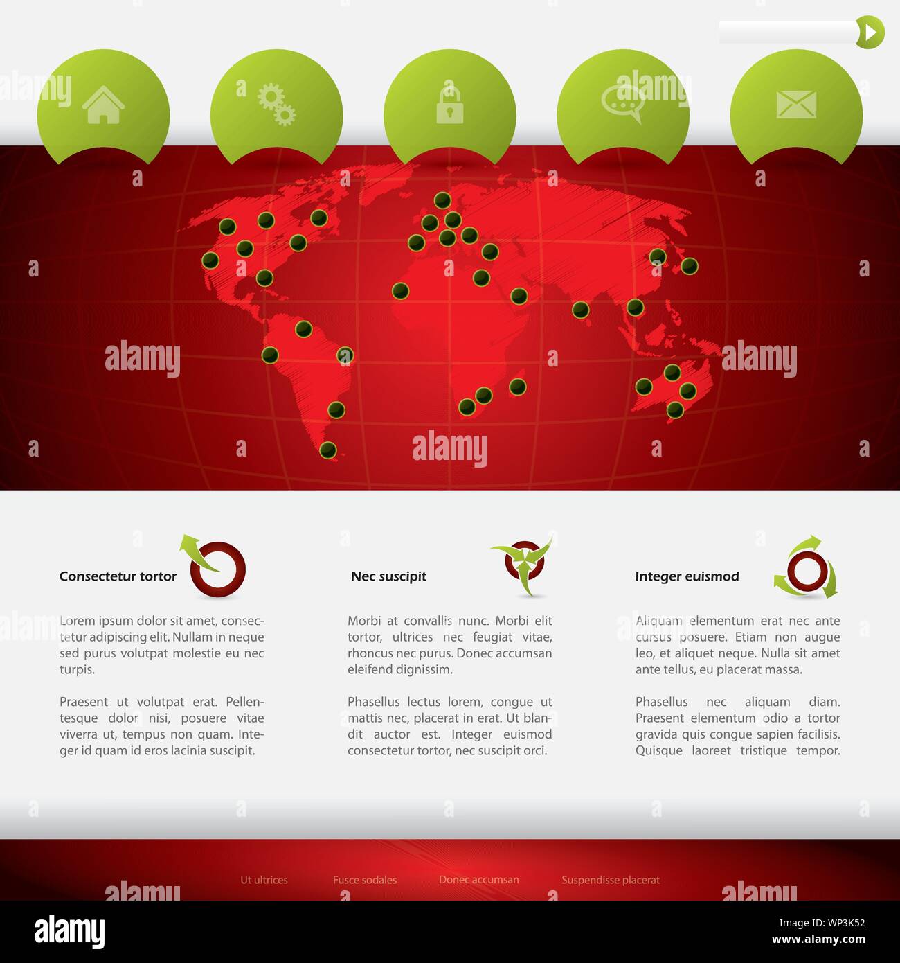 Web template with world map and details Stock Vector Image & Art - Alamy
