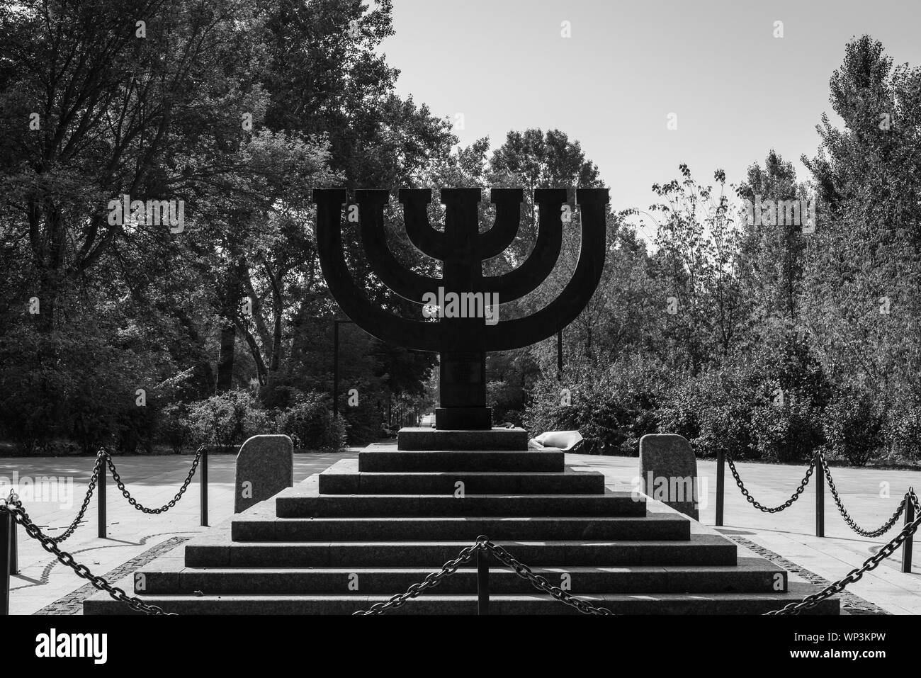Menorah sculpture Black and White Stock Photos & Images - Alamy