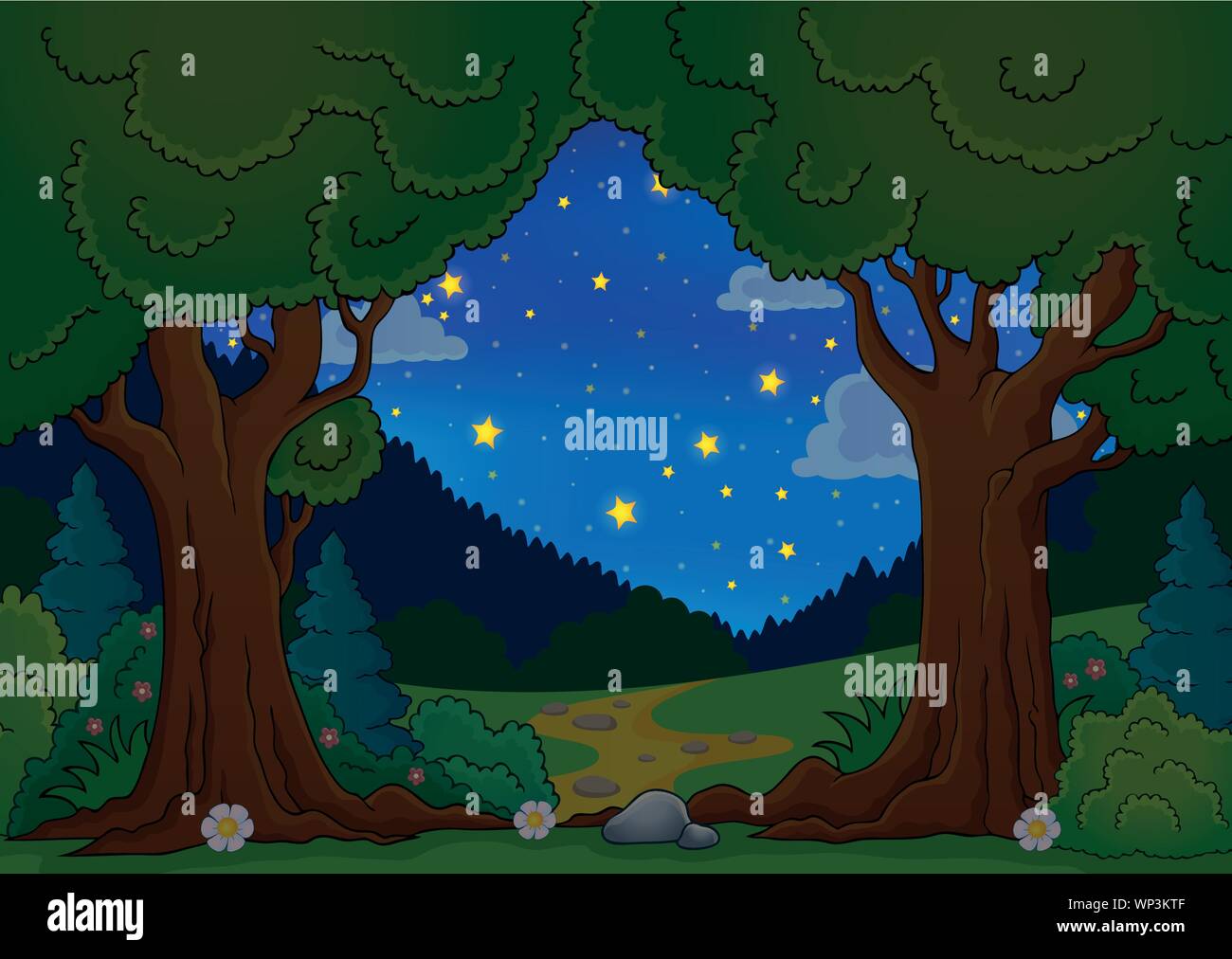 Evening tree theme 1 Stock Vector Image & Art - Alamy