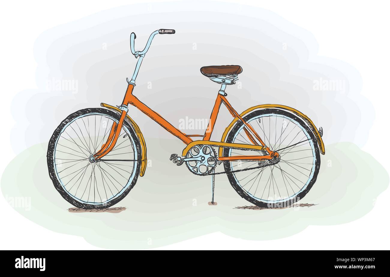 Old-fashioned bicycle - vector illustration Stock Vector Image & Art ...