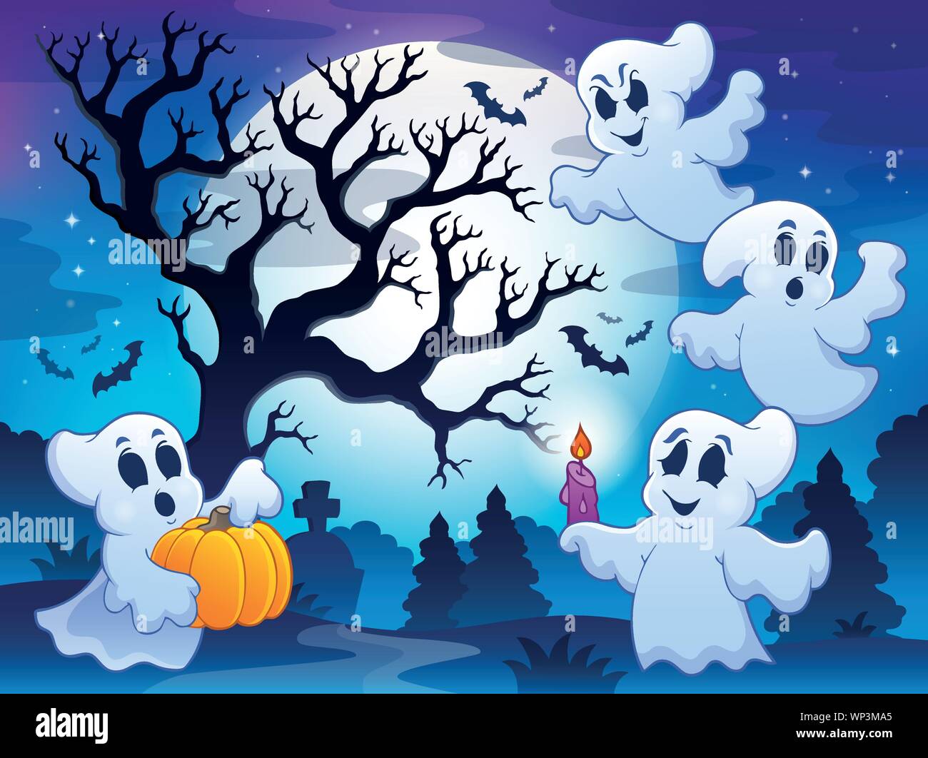 Spooky tree theme image 4 Stock Vector Image & Art - Alamy