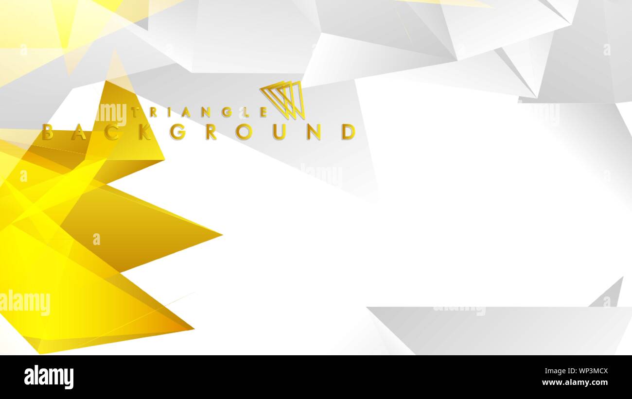 Abstract triangle pattern vector background with golden gradient ...