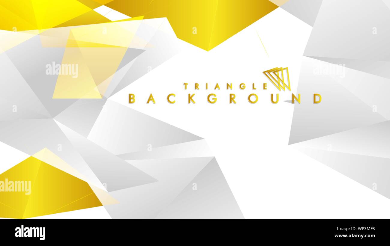Abstract triangle pattern vector background with golden gradient ...