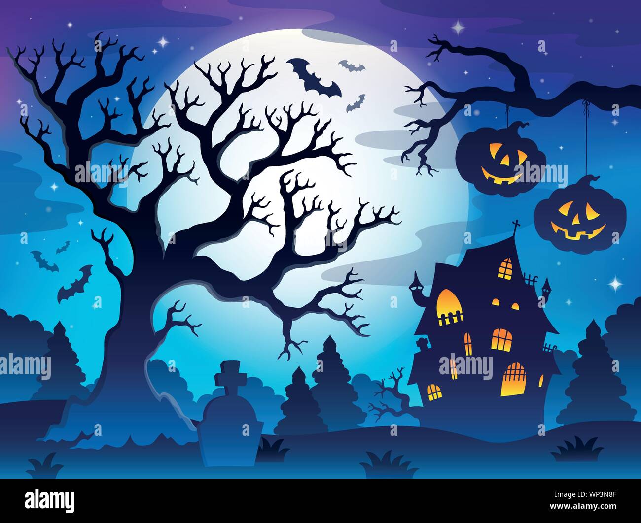 Spooky tree theme image 8 Stock Vector Image & Art - Alamy