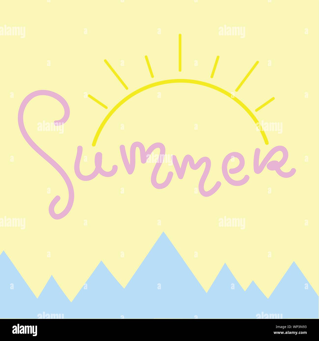 Summer lettering logo decoration greetings card template Stock Vector ...