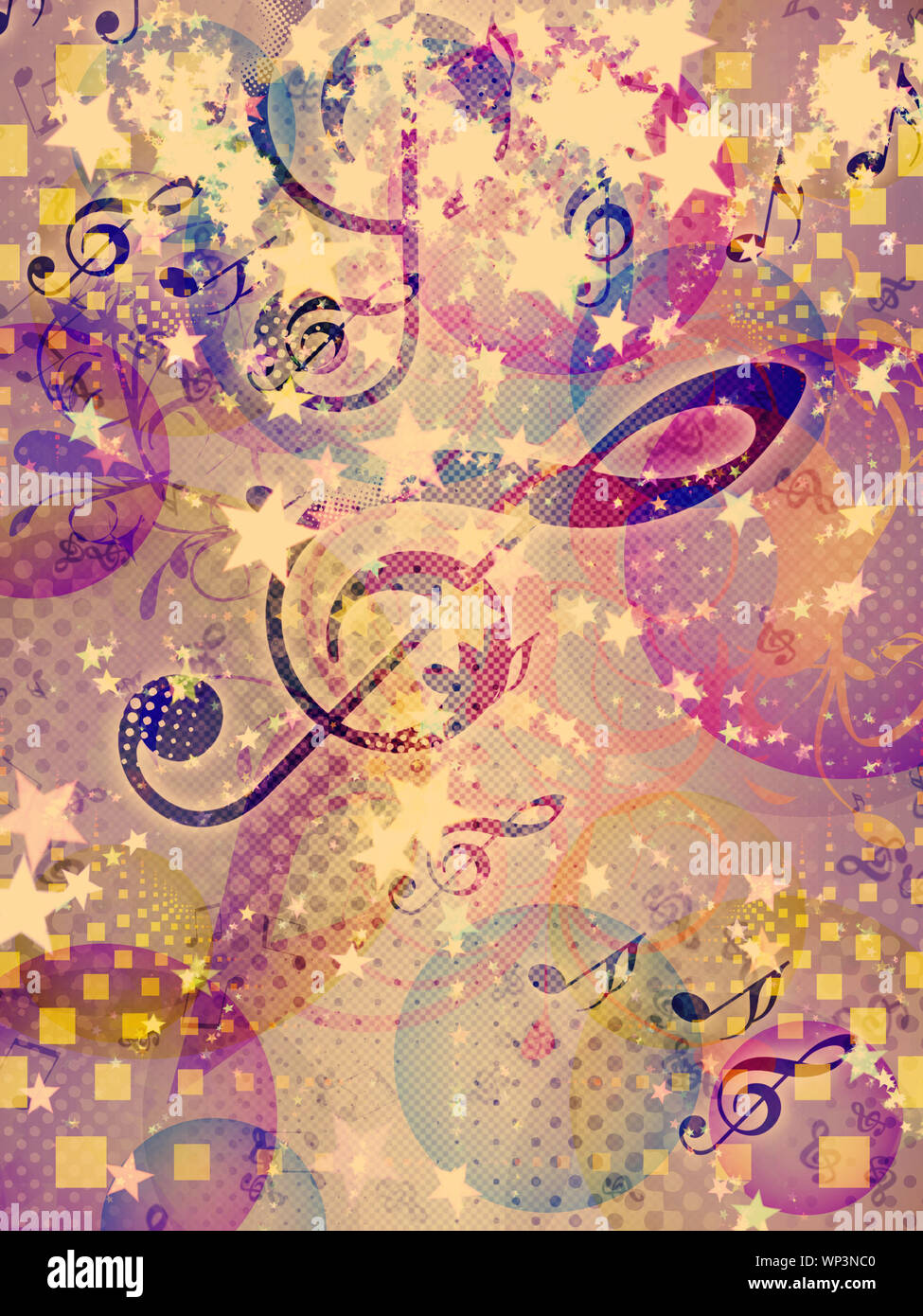 Illustration of abstract colorful funky musical background Stock Photo ...