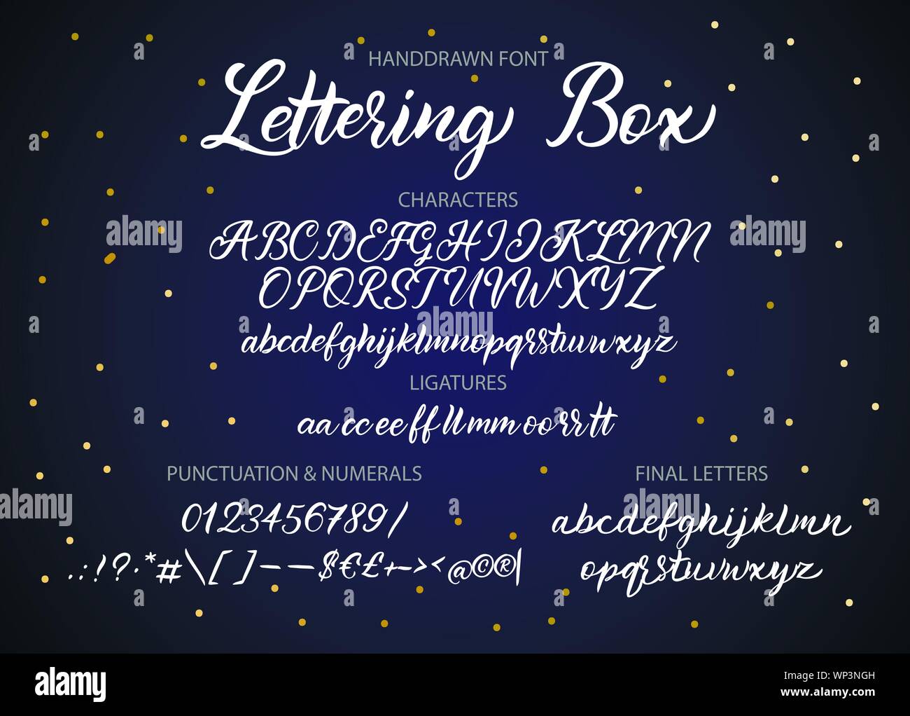 Cute hand drawn vector alphabet ABC font with letters, ligatures ...