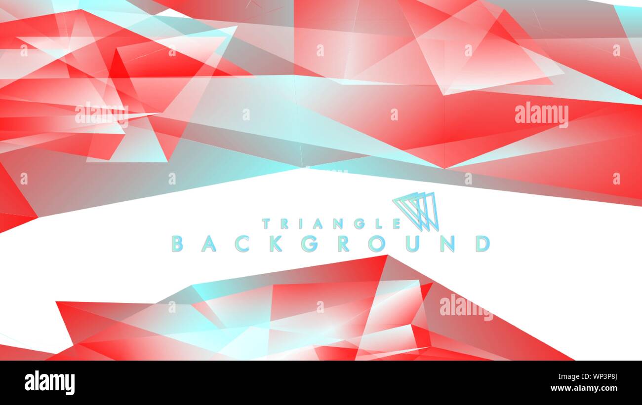 Abstract background vector triangle pattern with red and blue gradient ...