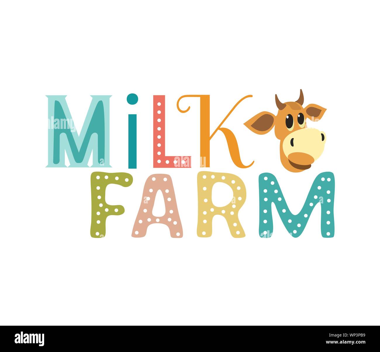 Hand drawn milk farm lettering Stock Vector Image & Art - Alamy