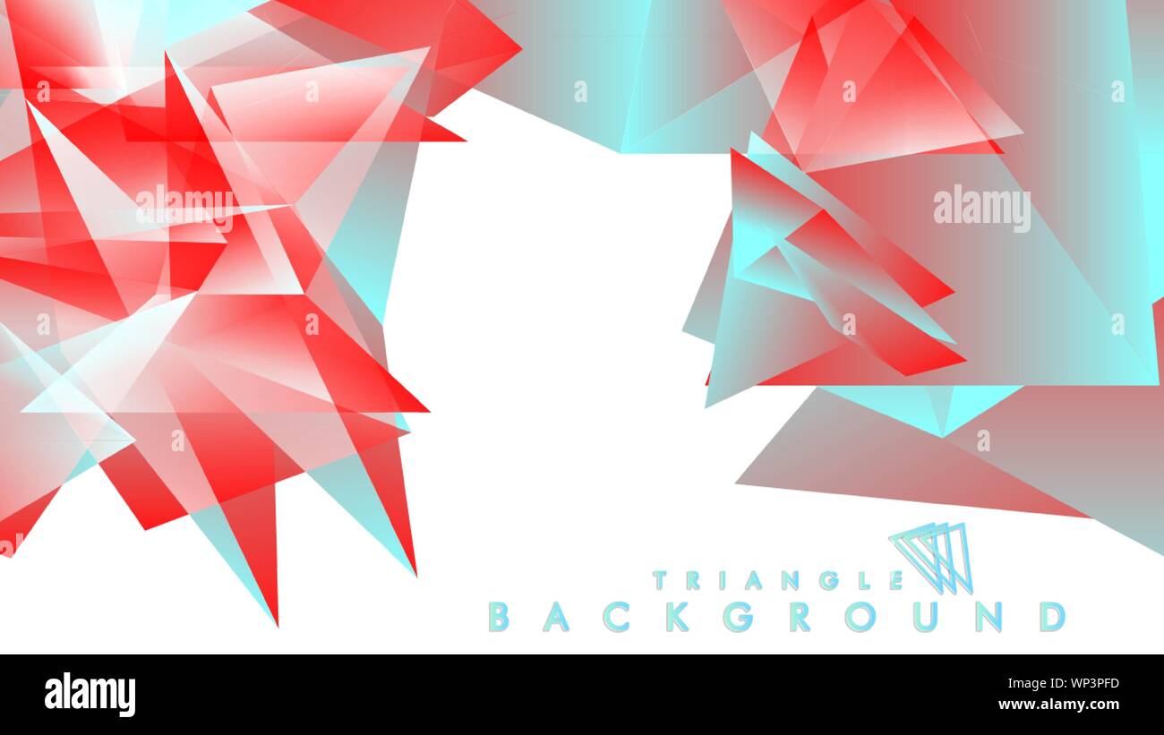 Abstract background vector triangle pattern with red and blue gradient ...