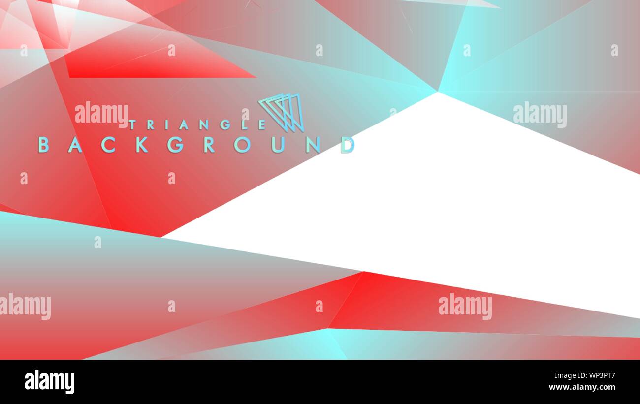 Abstract background vector triangle pattern with red and blue gradient ...