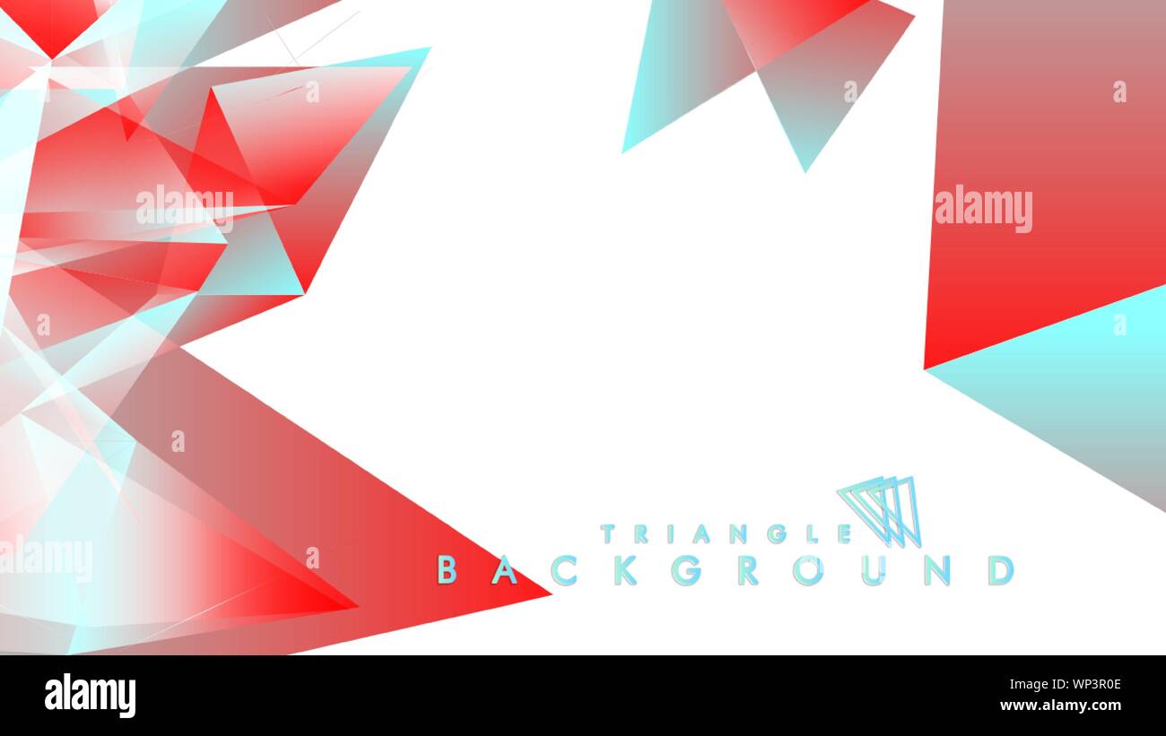 Abstract background vector triangle pattern with red and blue gradient ...