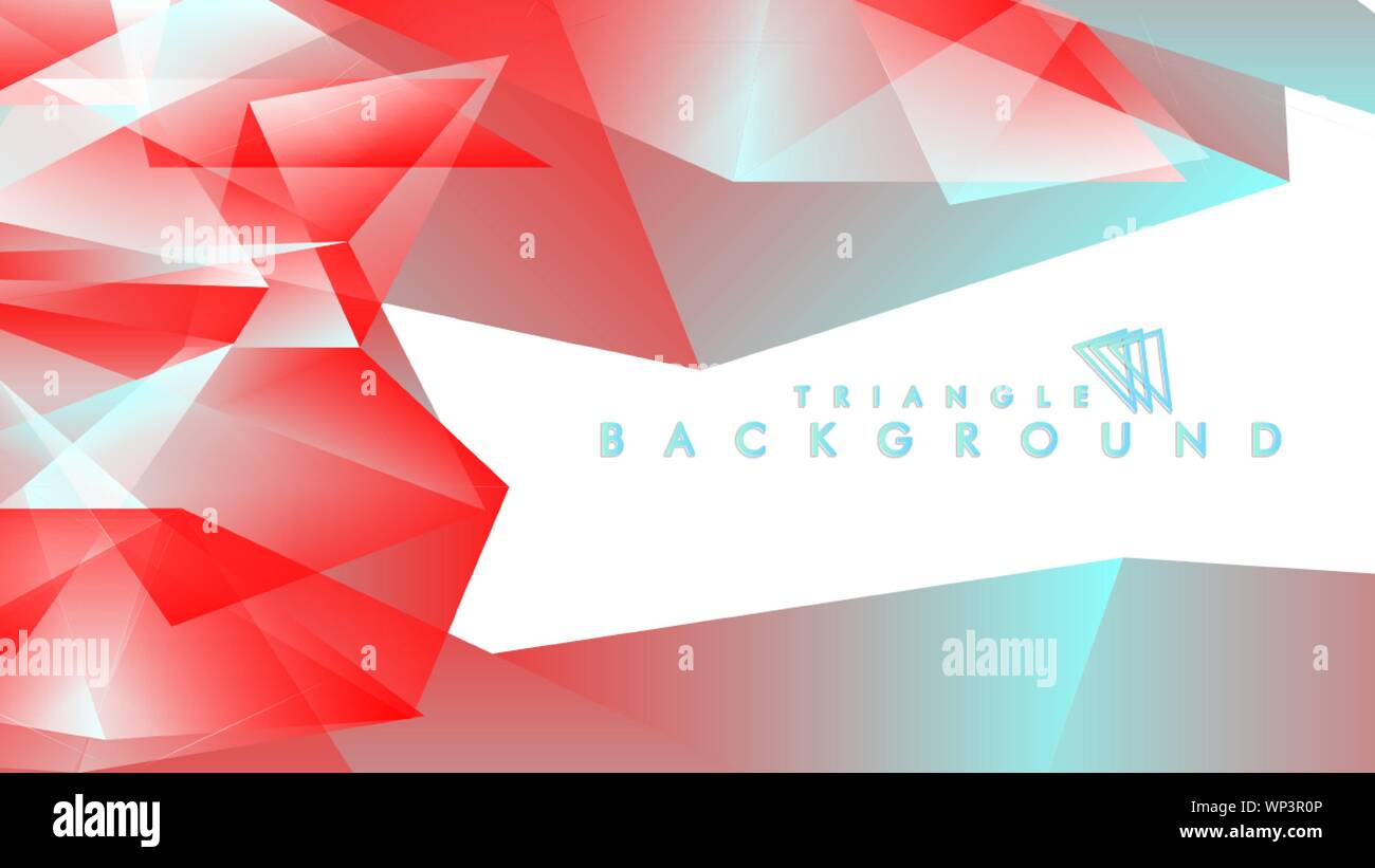 Abstract background vector triangle pattern with red and blue gradient ...