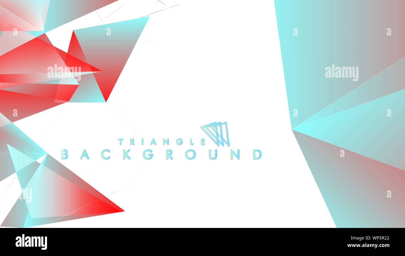 Abstract background vector triangle pattern with red and blue gradient ...