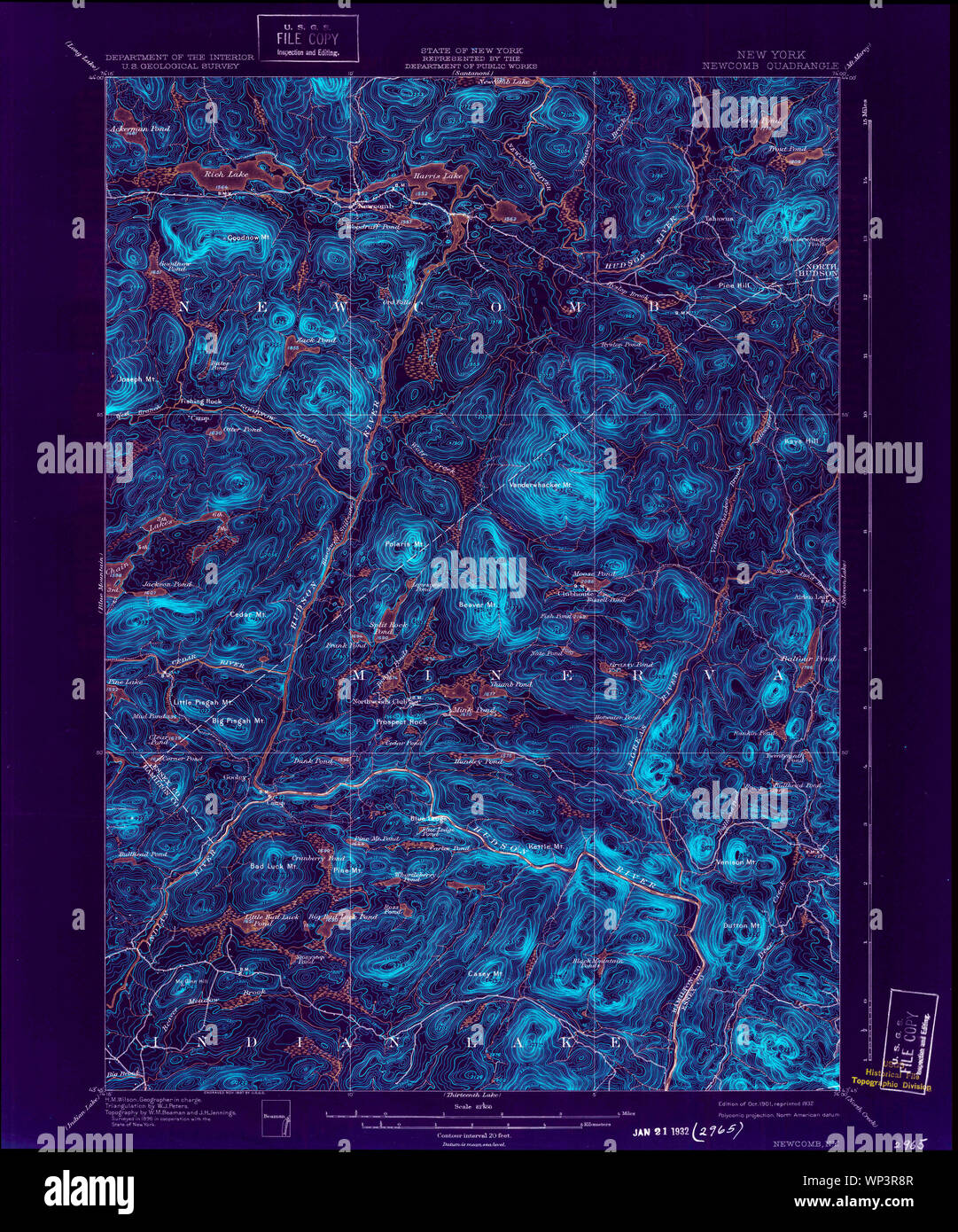 Map of newcomb hi-res stock photography and images - Alamy