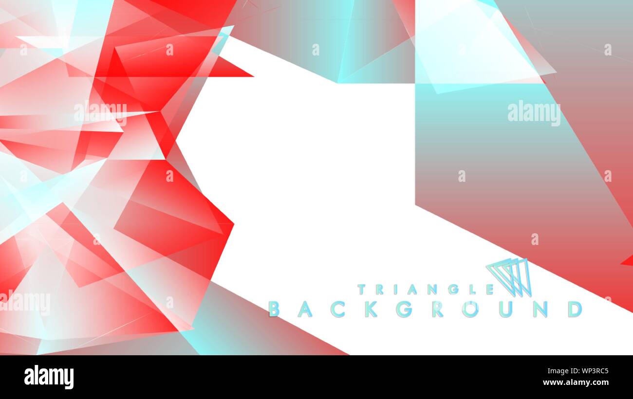 Abstract background vector triangle pattern with red and blue gradient ...