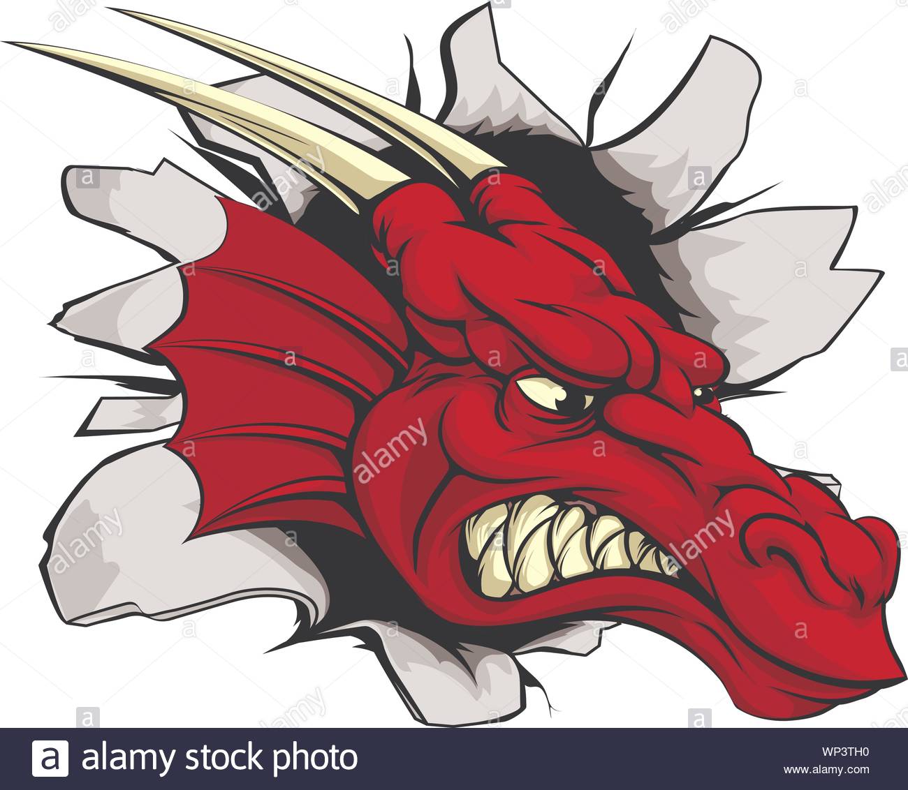 Chinese Red Dragon Angry Isolated Stock Photos & Chinese Red Dragon ...