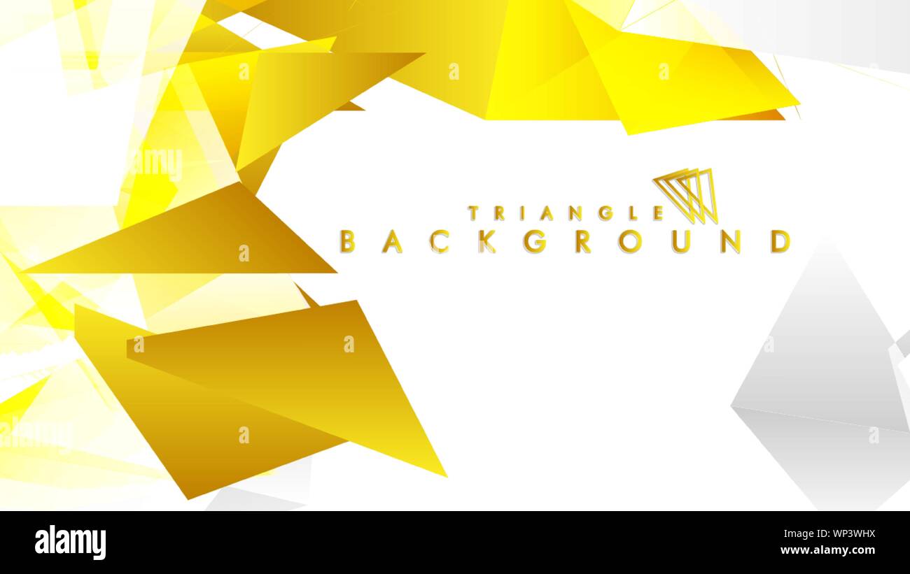 Abstract triangle pattern vector background with golden gradient ...