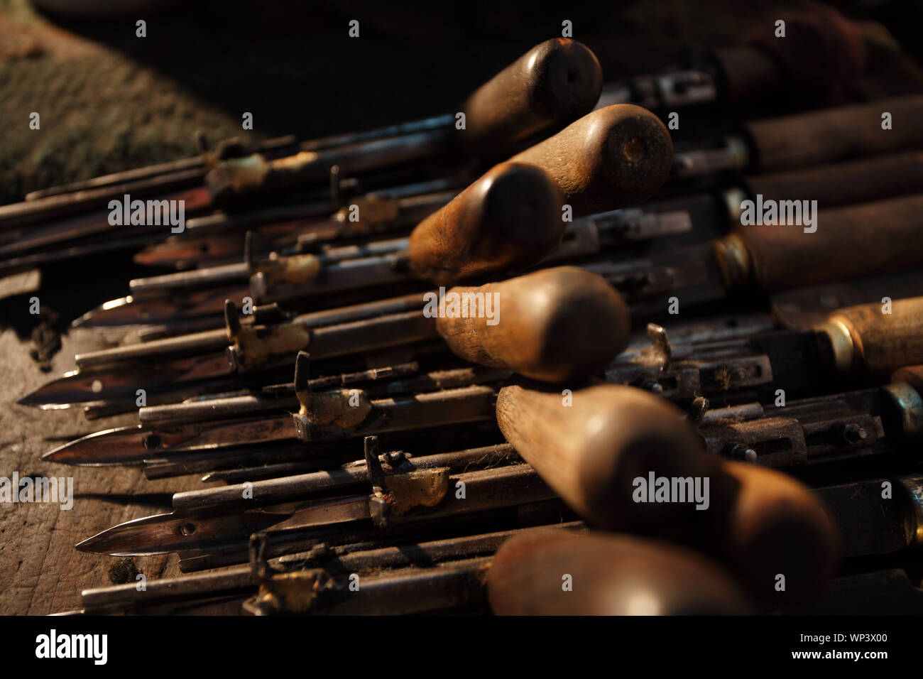 Work tools in a shop Stock Photo - Alamy