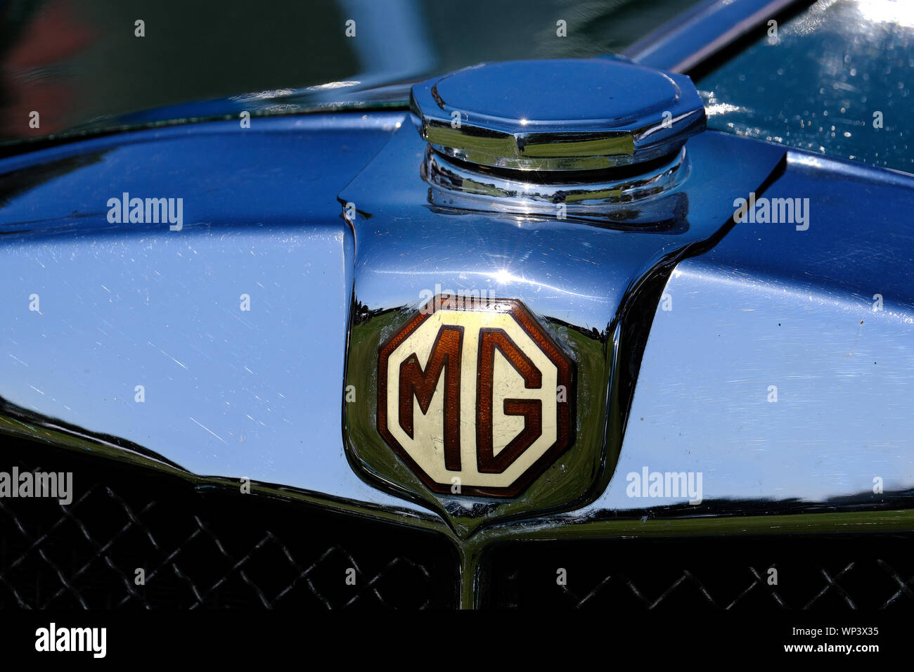 Classic cars and badges Stock Photo - Alamy