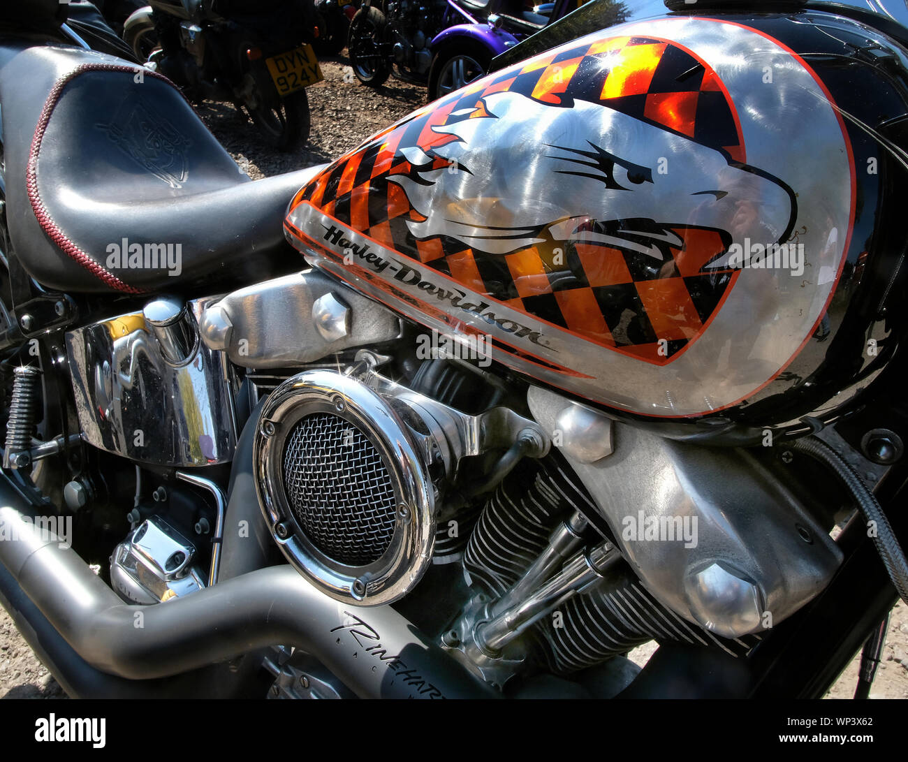 Motor bike on show at a large bikers event Stock Photo - Alamy