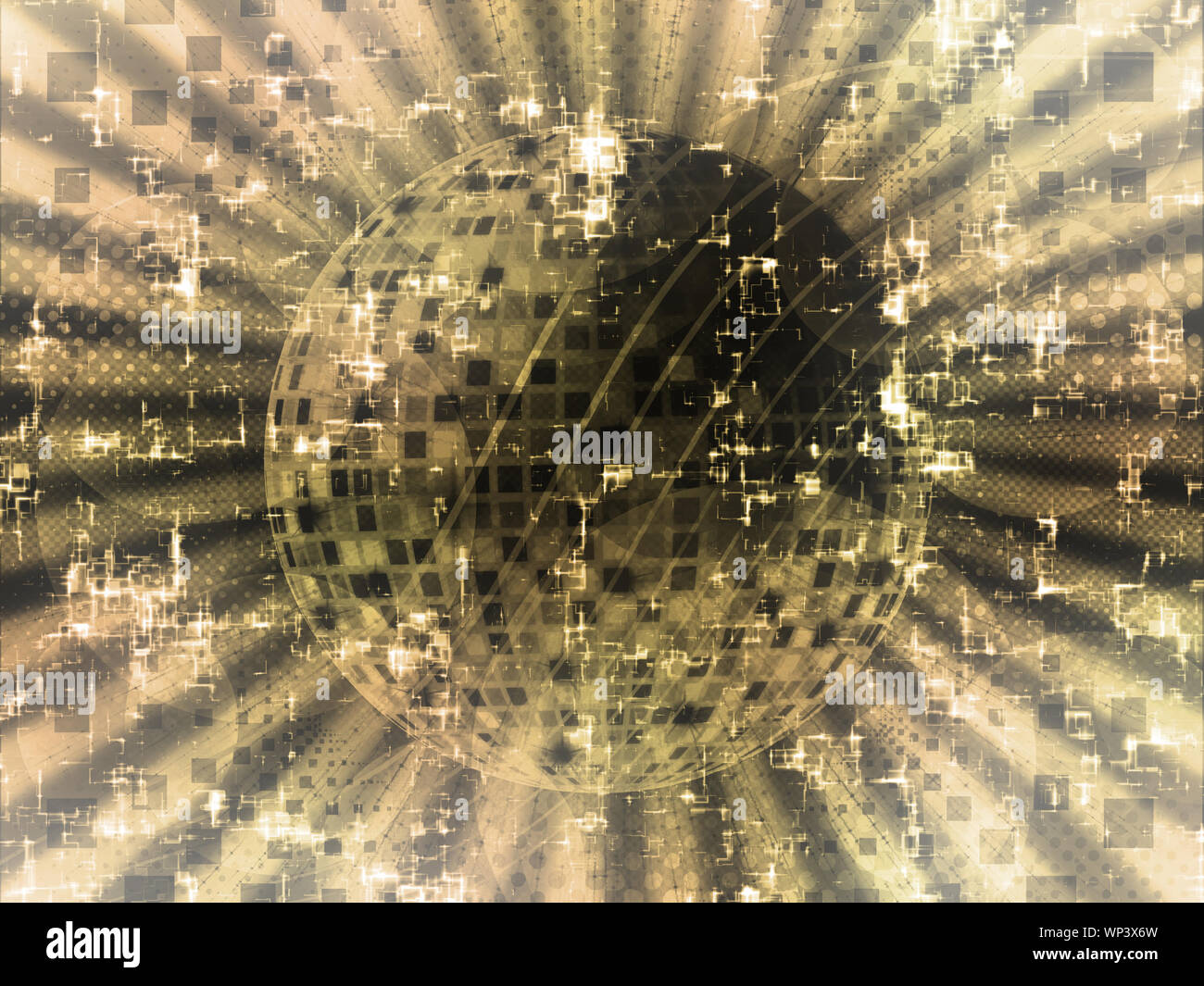 Abstract grunge yellow background with disco ball Stock Photo - Alamy
